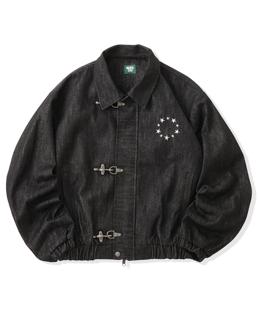 Star Embroidery Rigid Denim Fireman Jacket – That's life online store